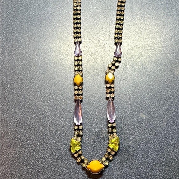 Sorrelli | Jewelry | Sorrelli Yellow And Purple Stone Necklace | Poshmark